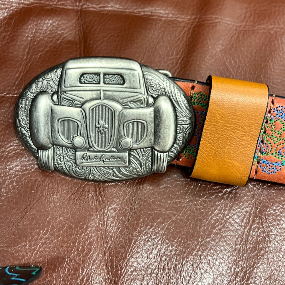 Robert Graham Silver Truck Belt Buckle And Embrodiere… - Gem